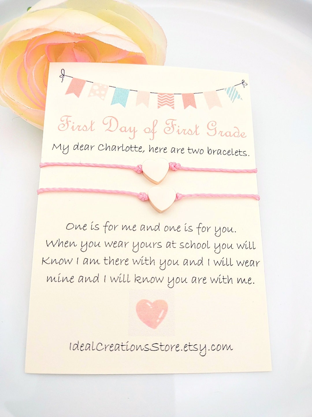 First Day of First Grade Bracelet, Back to School Bracelet, First Day ...
