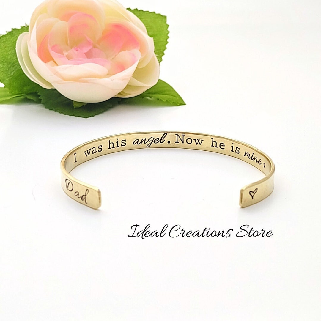 I Was His Angel Now He is Mine, Personalized Bracelet for Loss of Loved ...