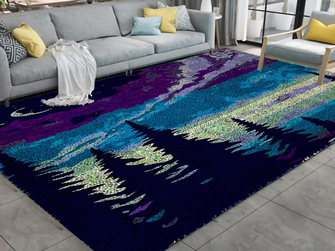 Modern Art Landscape Latch Hook Kits Large Latch Hook Rug Kit - Etsy