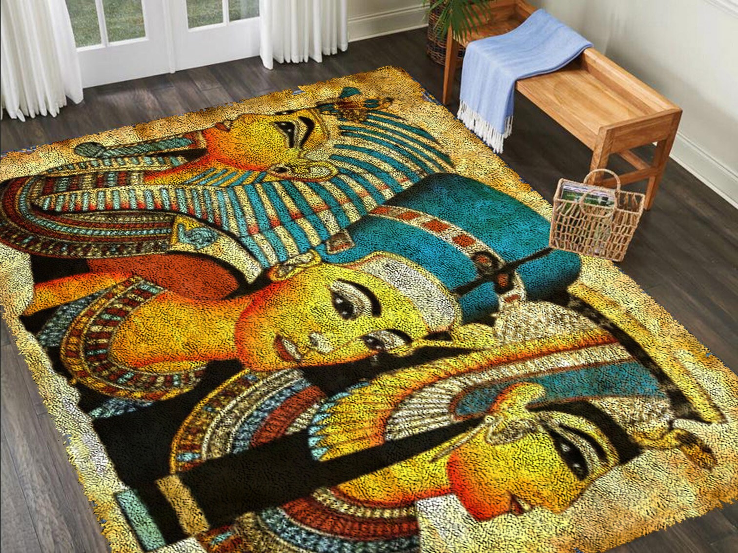 Egyptian Pharaoh DIY Latch Hook Kits Rug Embroidery Carpet Set - Etsy