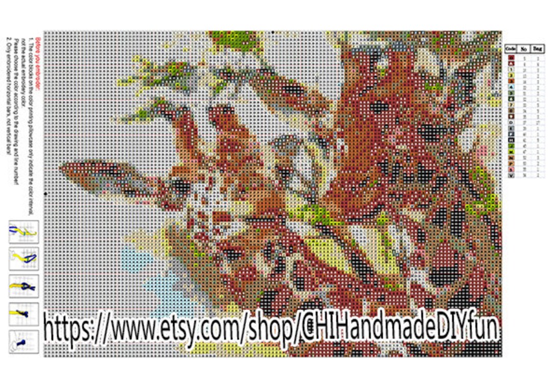 Giraffe/latch Hook Printable Pattern Digital Production Chart File ...