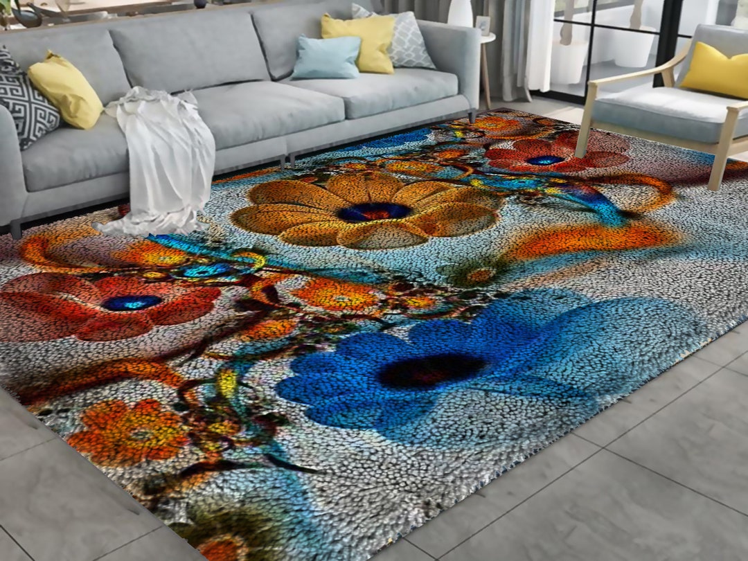 Colorful Small Flowers Latch Hook Kits, Large Latch Hook Rug Kit for ...