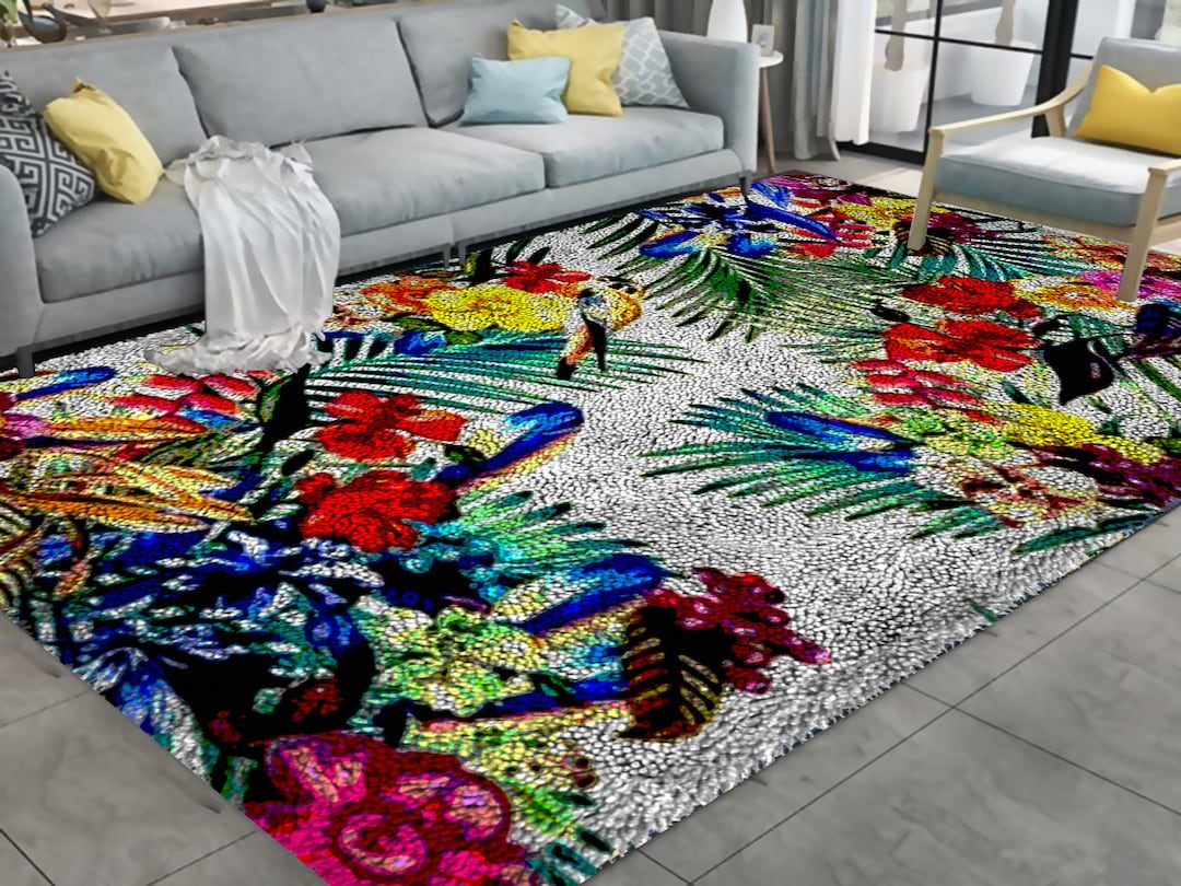 Leaf Flower Latch Hook Kits, Large Latch Hook Rug Kit for Adults Latch ...