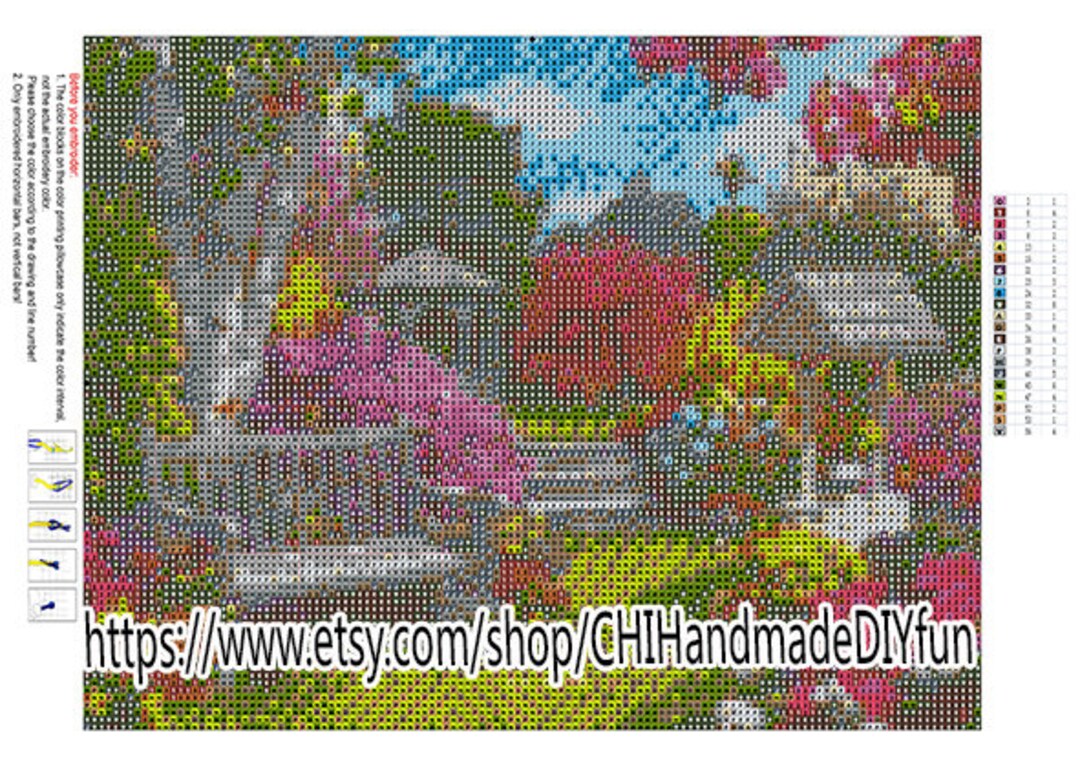 Park Scenery/latch Hook Printable Pattern Digital Production Chart File ...