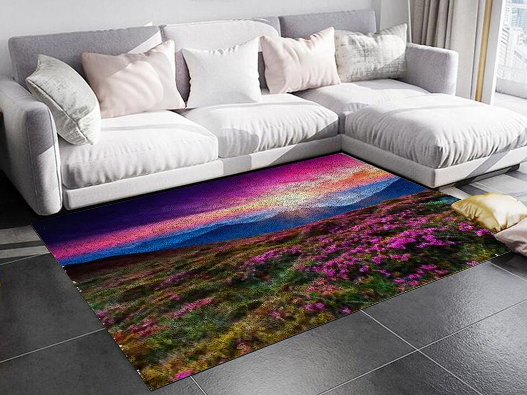 Flower Hillside Tapestry Kits Latch Hook Rug Kits Carpet Embroidery ...