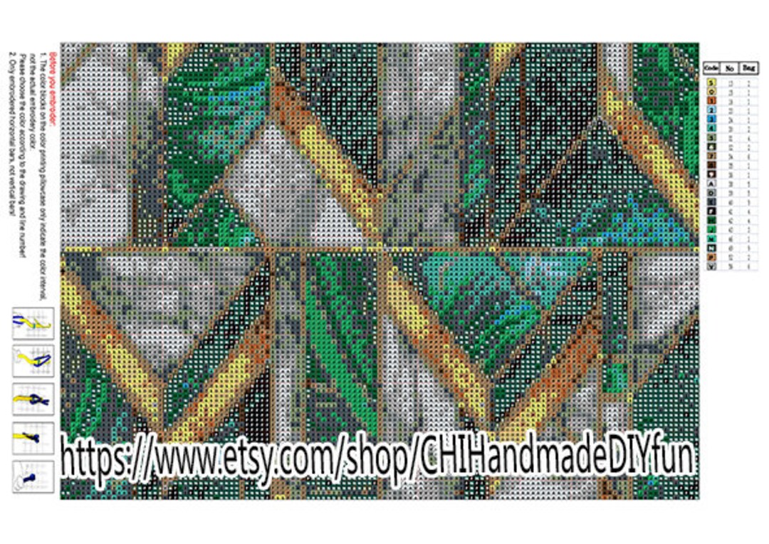 Stone Grain/latch Hook Printable Pattern Digital Production Chart File ...