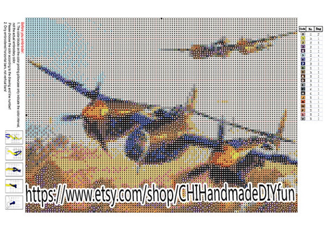 Fighter/latch Hook Printable Pattern Digital Production Chart File ...