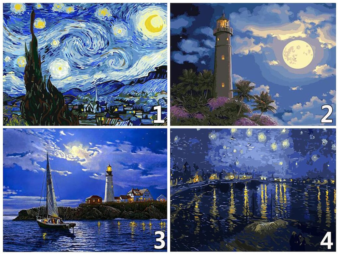 5D DIY My Diamond Art seaside Night Sky Scenery Diamond - Etsy