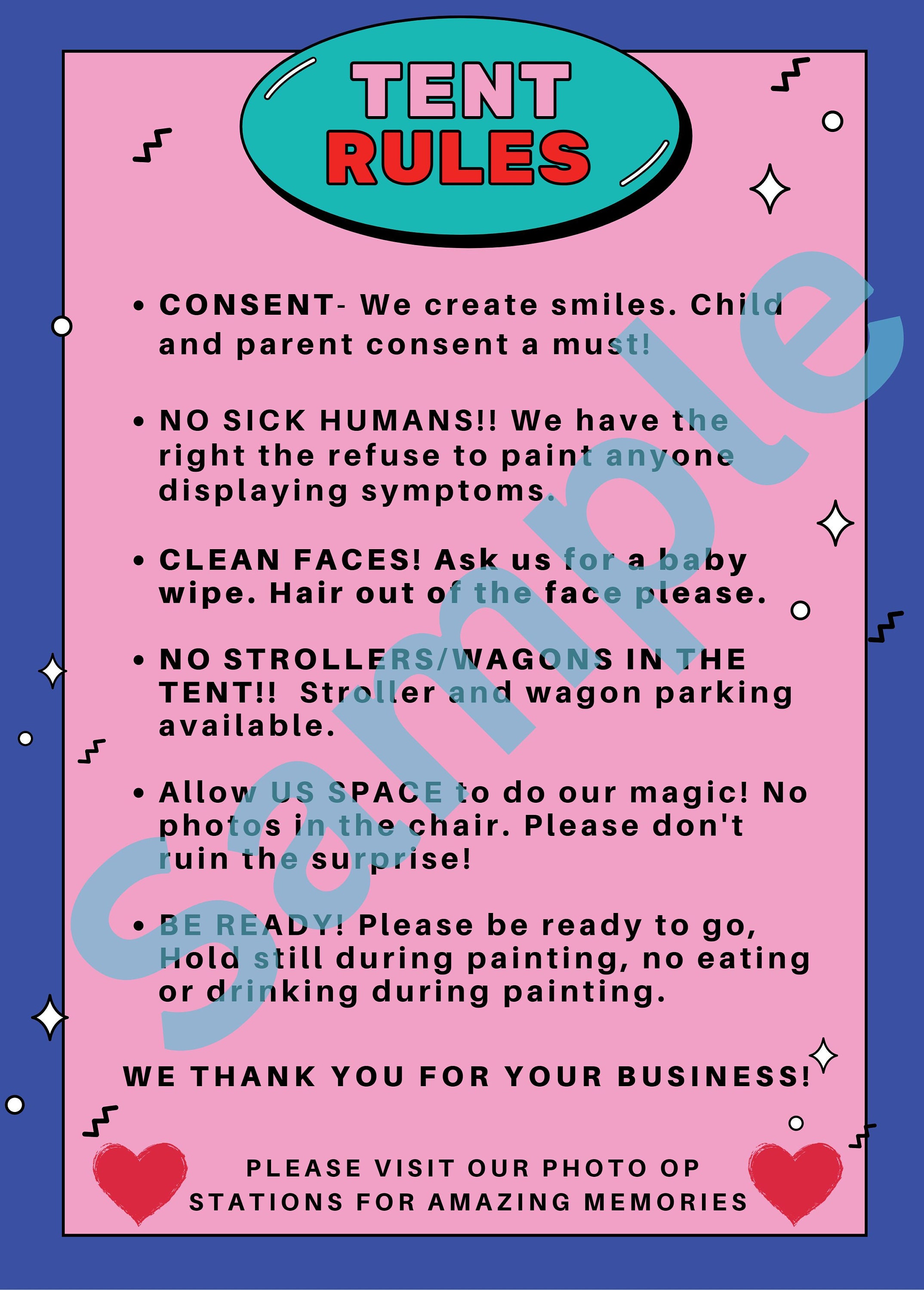 Festival Face Paint Signs - Digital Download - Etsy