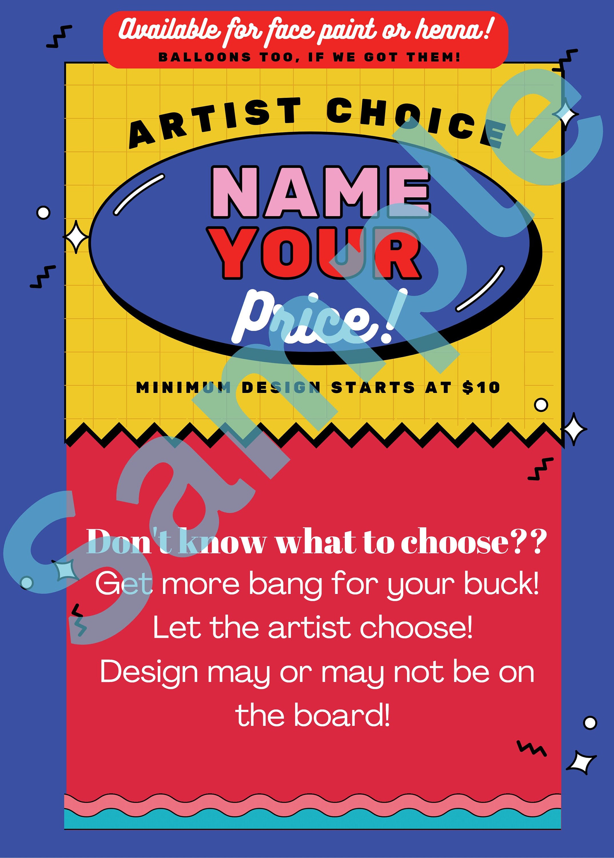 Festival Face Paint Signs - Digital Download - Etsy