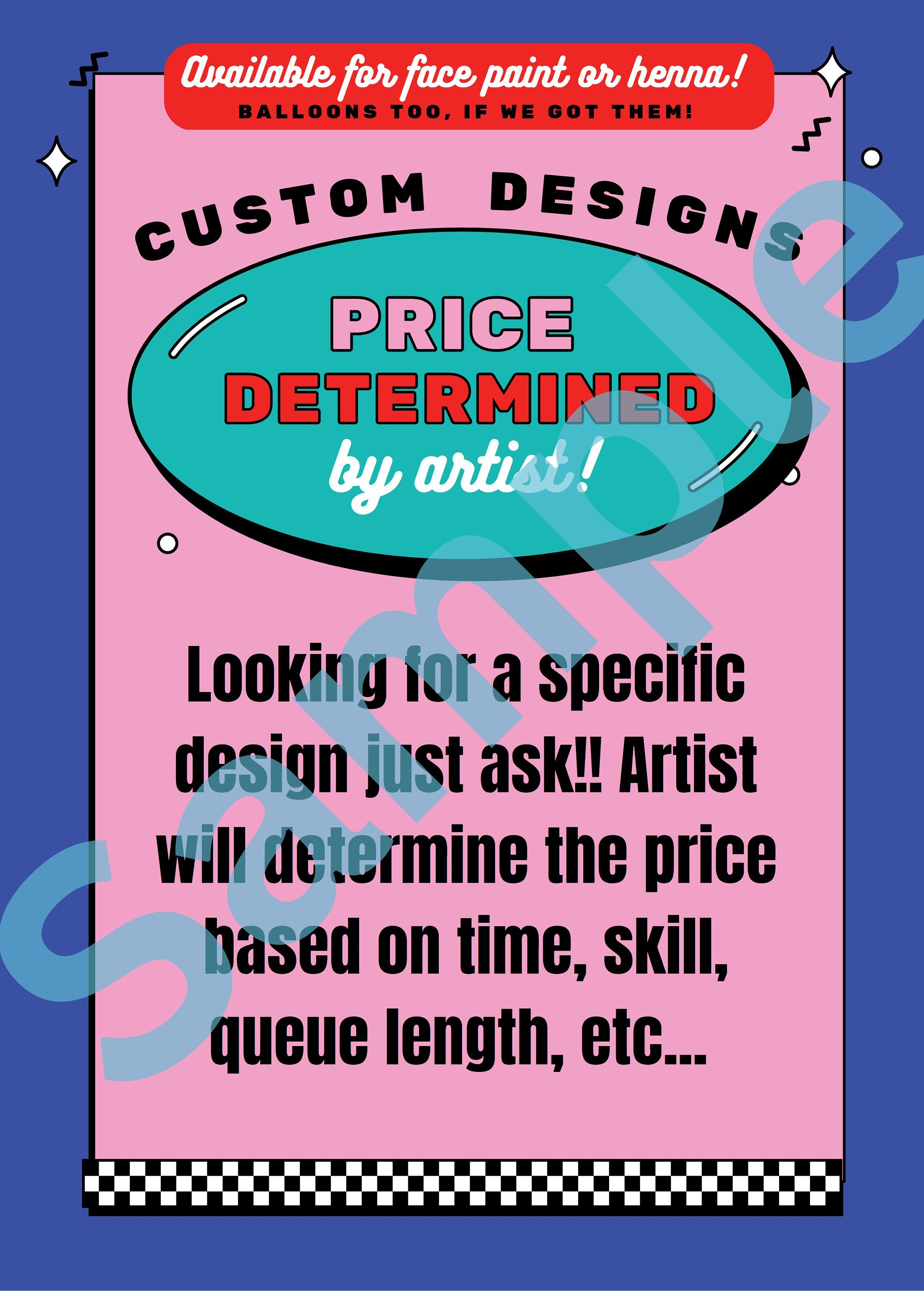 Festival Face Paint Signs - Digital Download - Etsy