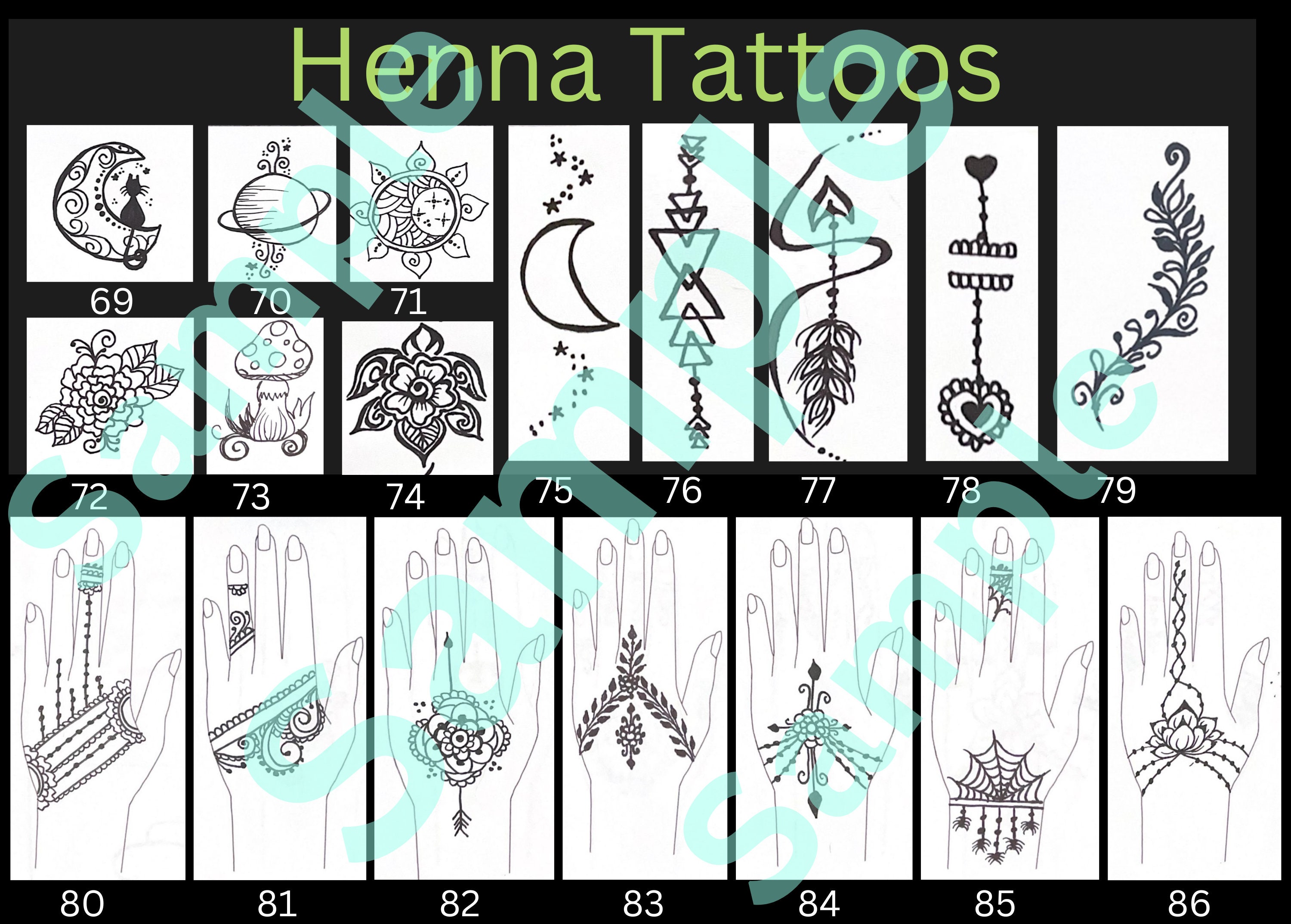 Henna Tattoo Book NO PRICES -PDF Download - Etsy
