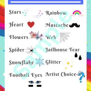 Customizable Face Painting Design Board - All Year Bundle PDF - 3-pack ...