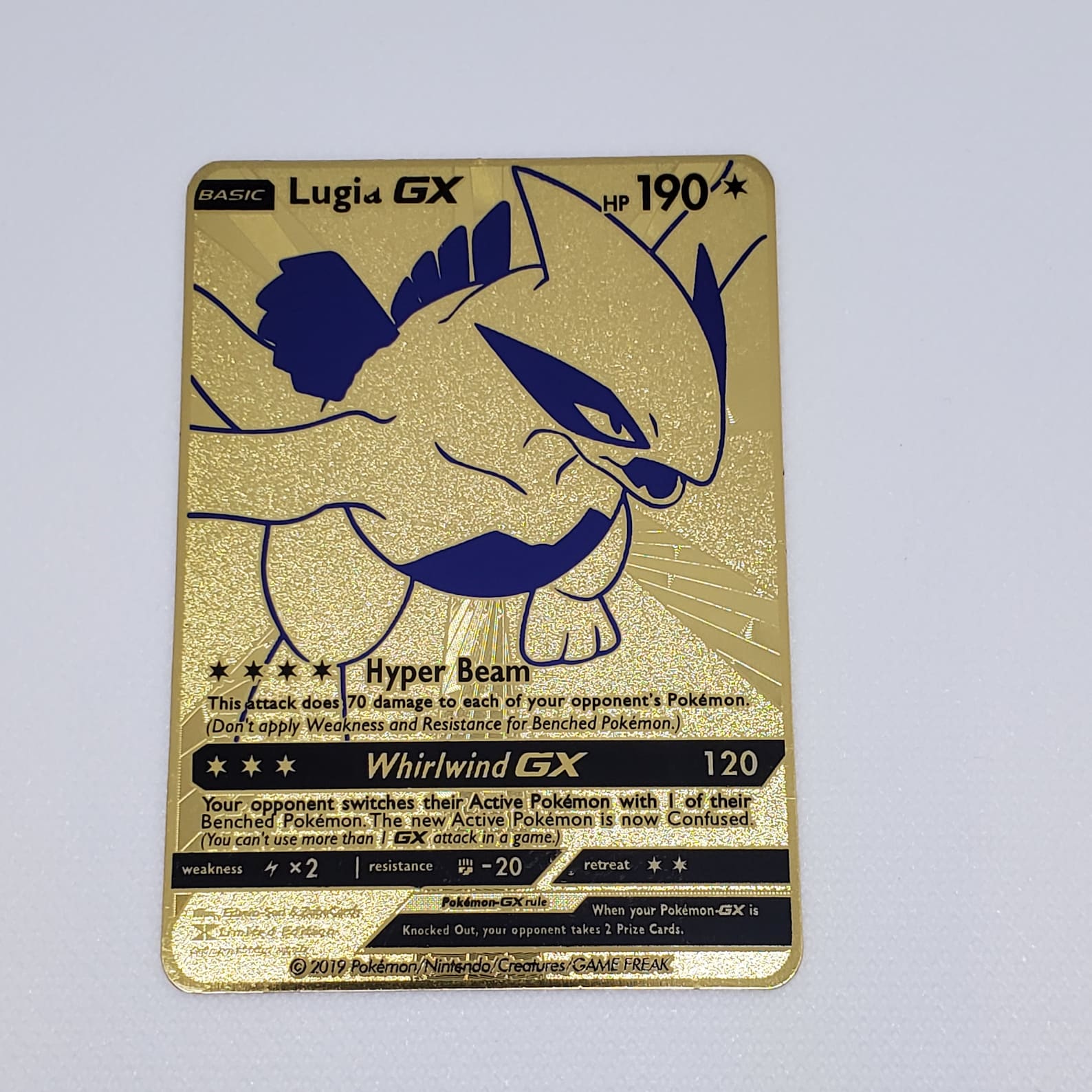 Pokemon LUGIA GX Gold Metal Card - Etsy