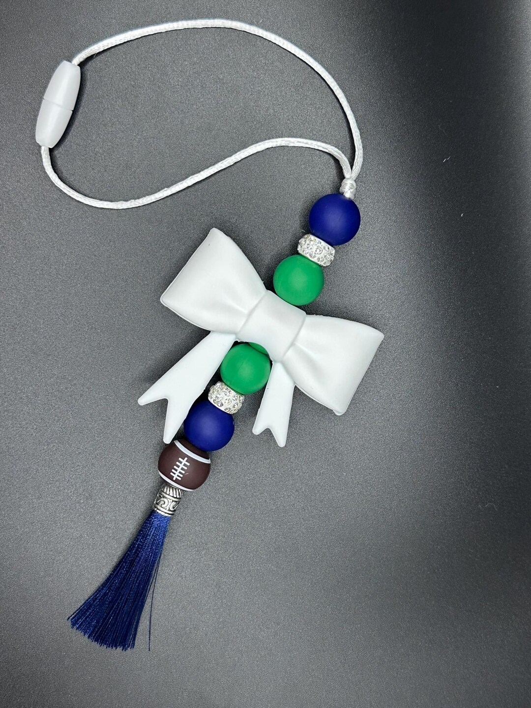 Seattle Inspired Green and Blue Bow Car Charm - Etsy