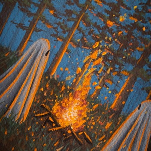 8x10in Fine Art Print | Fireside | Spooky Ghost | Fall Artwork ...