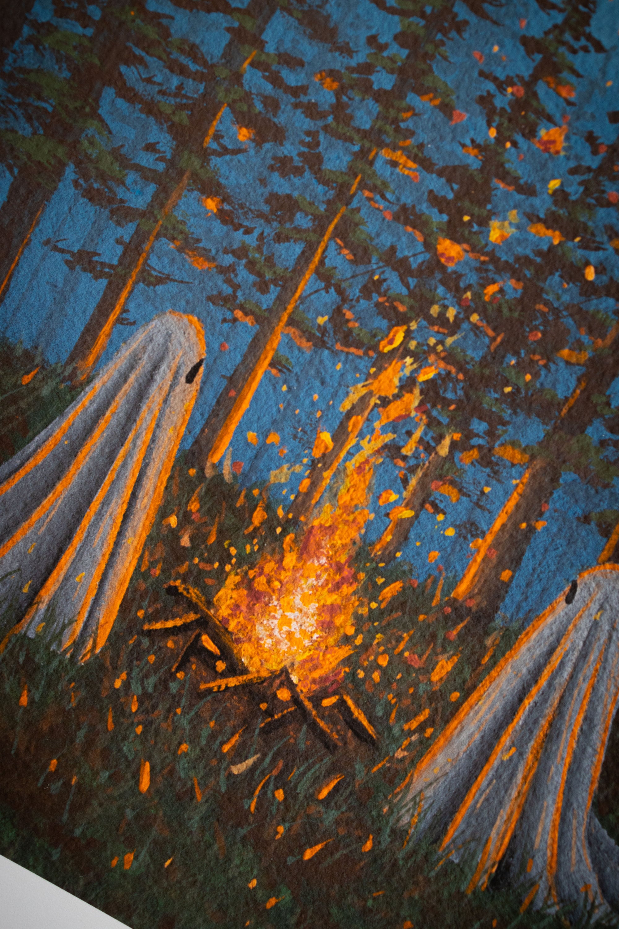 8x10in Fine Art Print Fireside Spooky Ghost Fall Artwork - Etsy