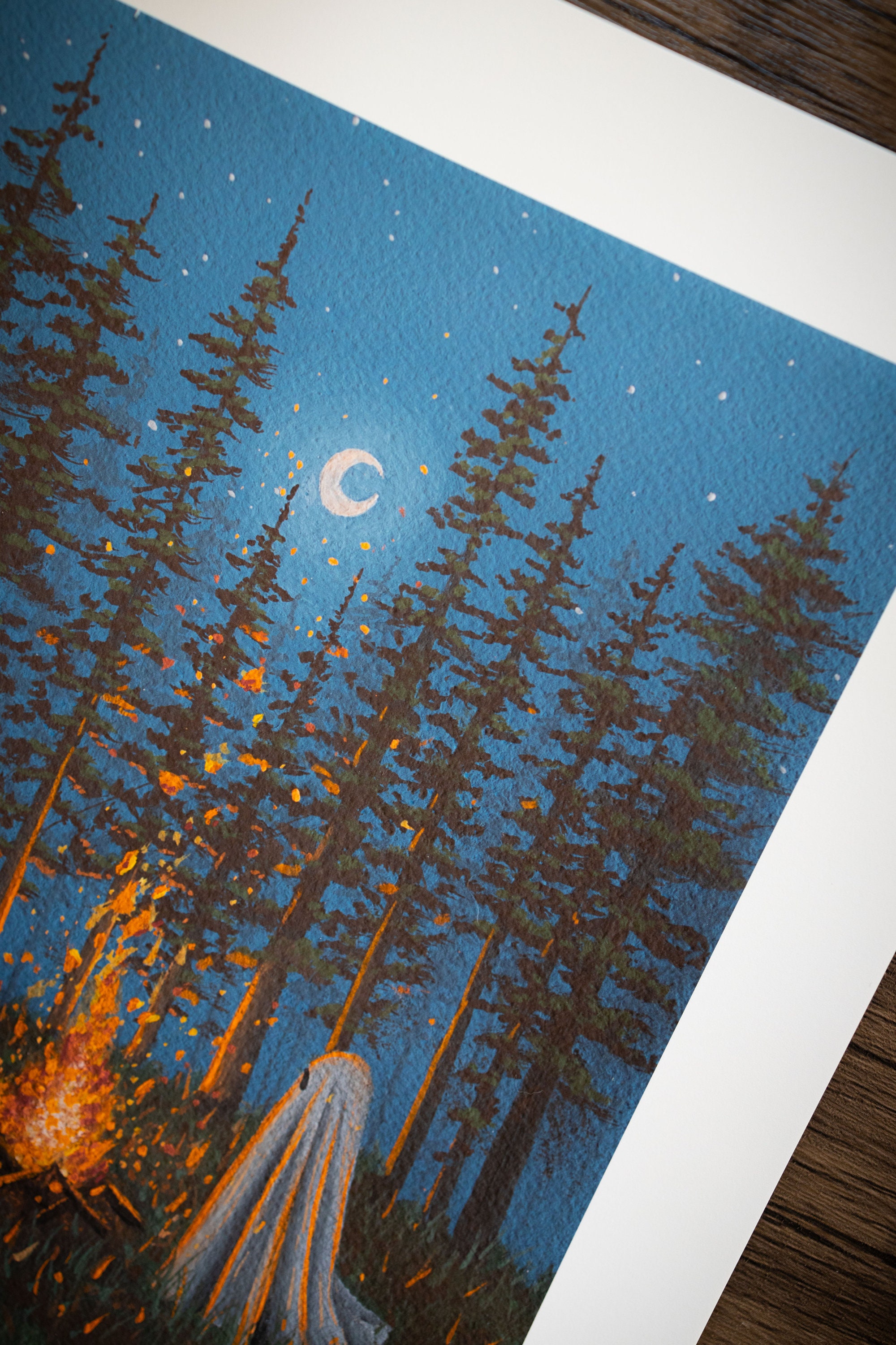 8x10in Fine Art Print Fireside Spooky Ghost Fall Artwork - Etsy