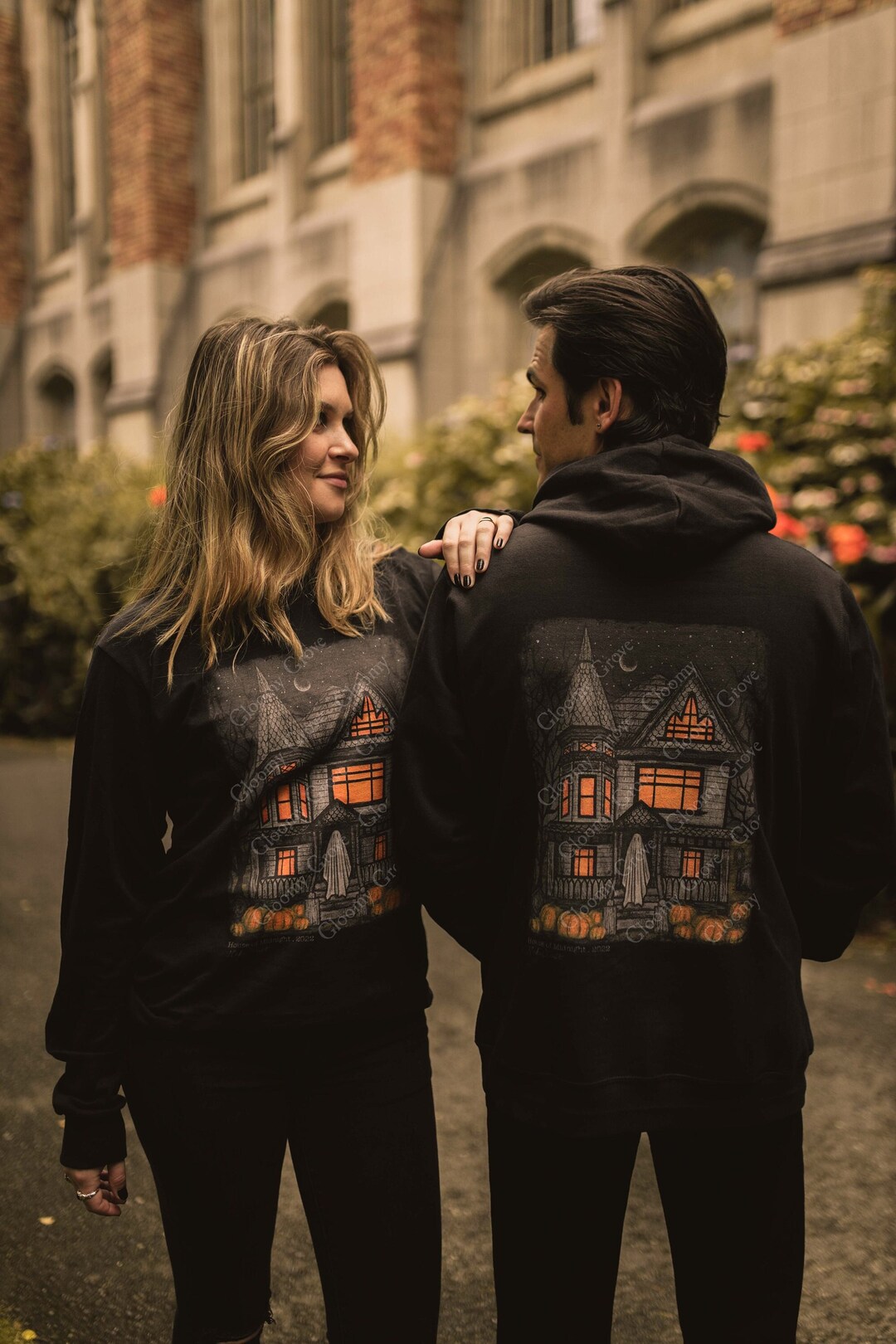 Ghost Zip Hoodie / House of Midnight Painting | Haunted House | A Ghost Story | Dark Cottagecore ...