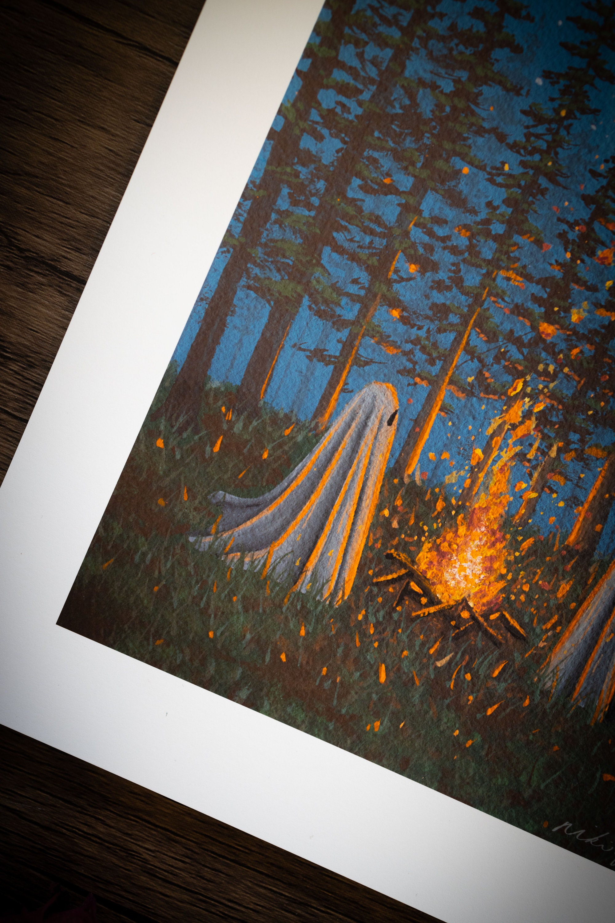 8x10in Fine Art Print Fireside Spooky Ghost Fall Artwork - Etsy