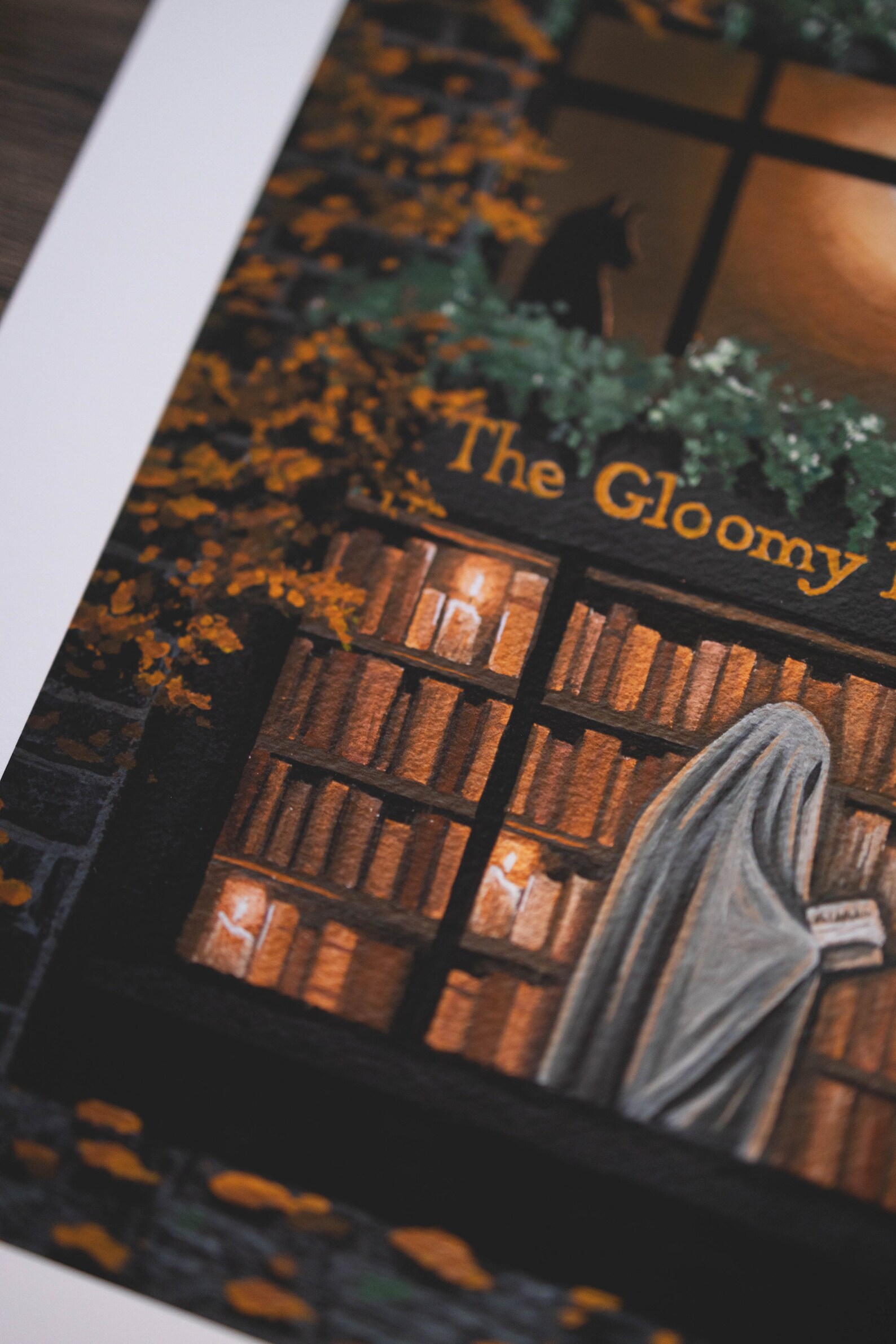 8x10in Fine Art Print the Gloomy Bookshop Spooky Ghost - Etsy
