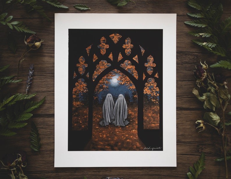 8x10in Fine Art Print Moonlight Spooky Ghost Fall - Etsy
