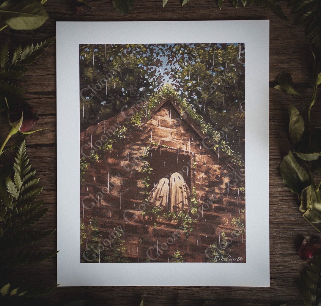 8x10in Fine Art Print | "quite Some Time" | Spooky Ghost | Fall Artwork ...