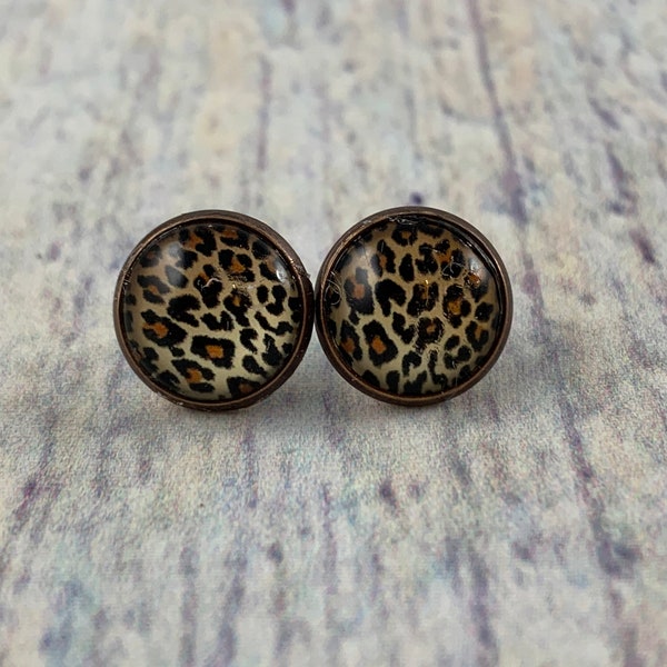 Leopard Stud Earrings - Etsy