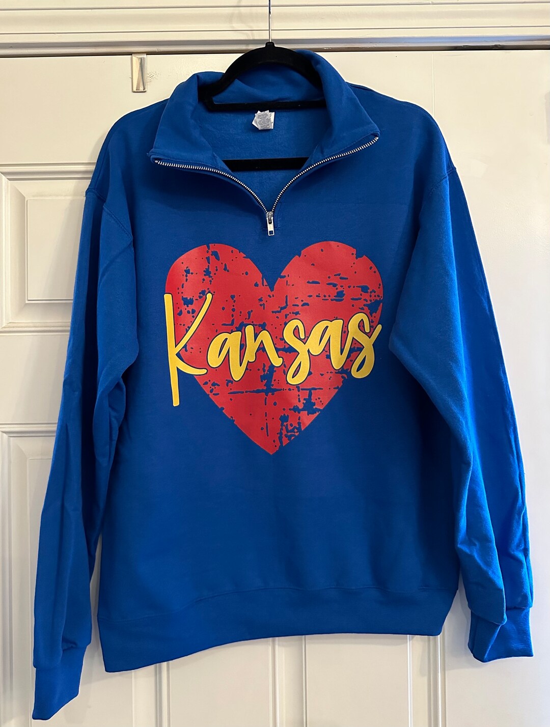 KU Heart Quarter Zip Sweatshirt - Etsy