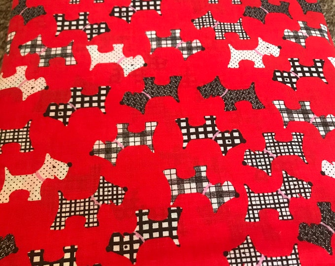 Poly Cotton Red Scottie Dogs Fabric, Fat Quarter 50x50 Cm - Etsy