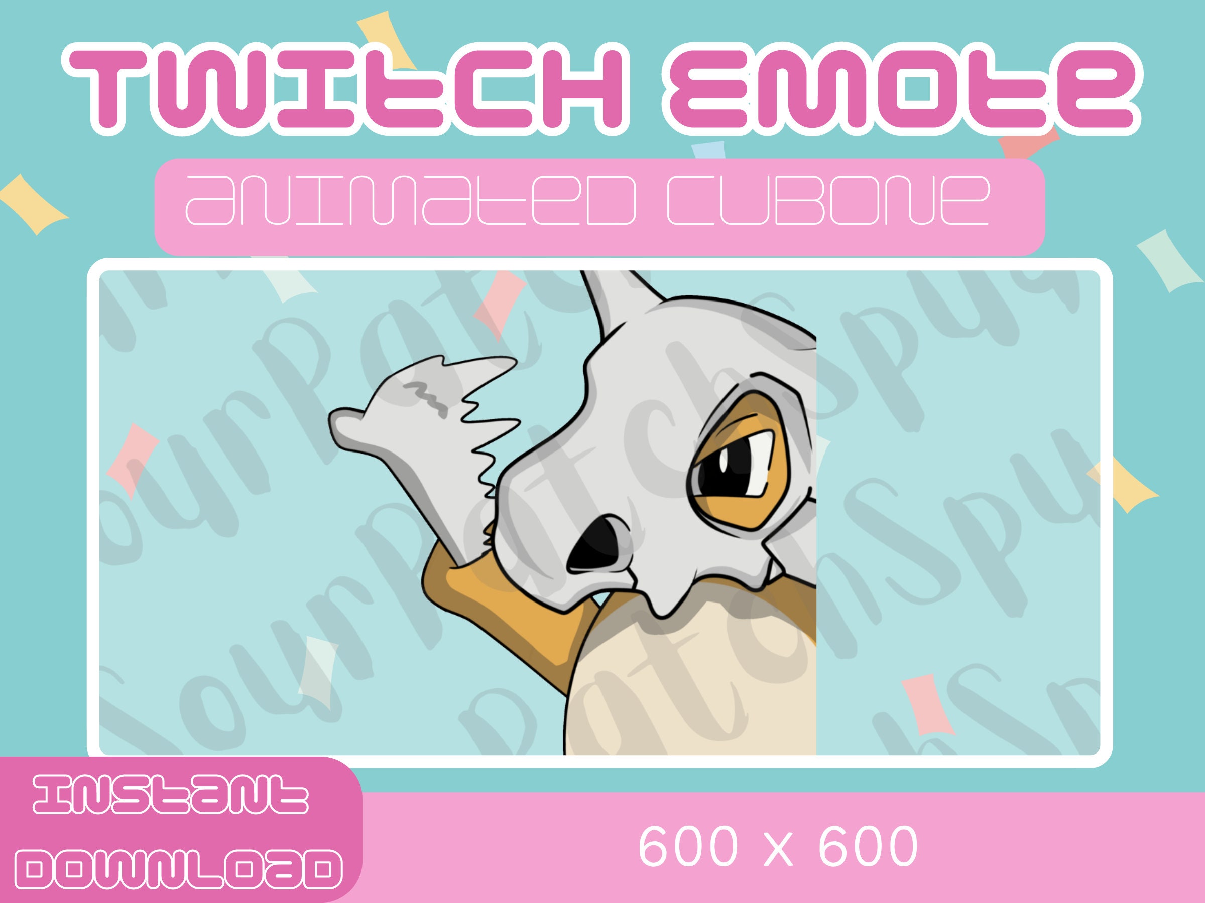 Animated Cubone Bonk Emote | Pokemon | Twitch | Discord - Etsy