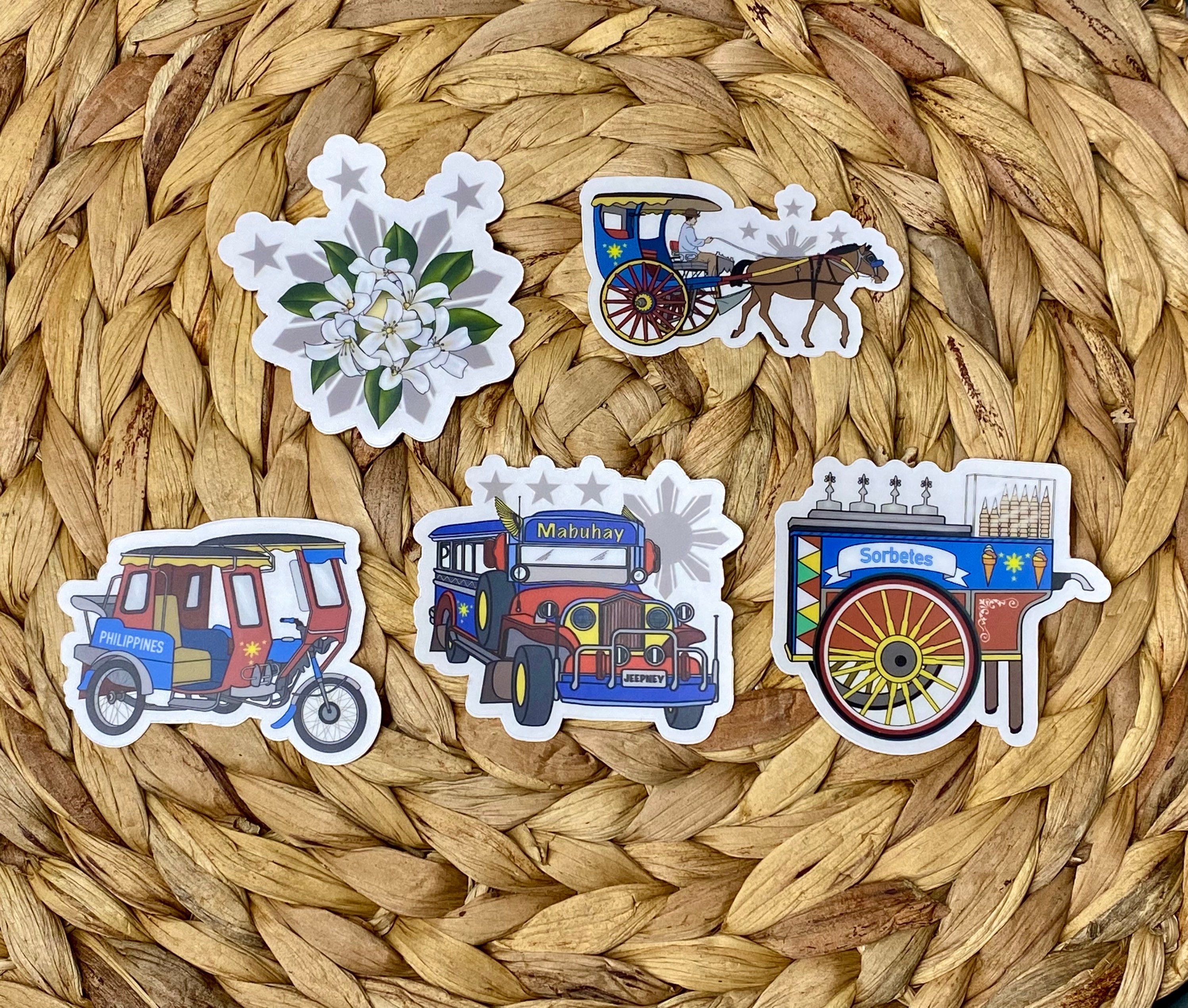 Philippines inspired stickers / Sampaguita stickers / Kalesa / | Etsy