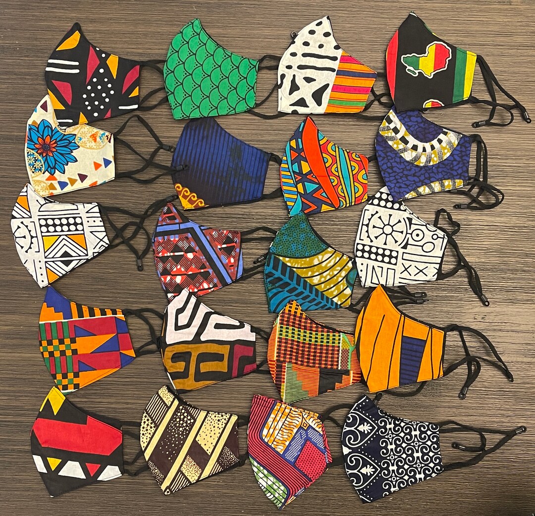 50 Assorted African Print Cotton Face Masks-washable-reusable - Etsy