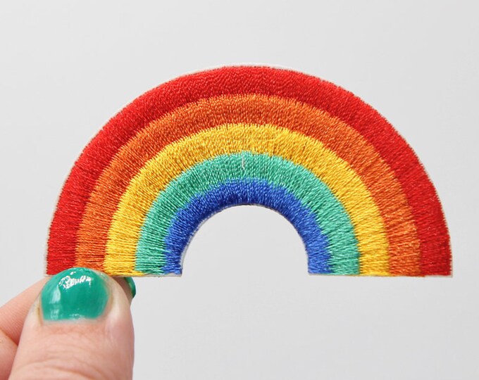 Rainbow Patch - Iron on Classic Rainbow Patch Embroidered Rainbow Patch ...