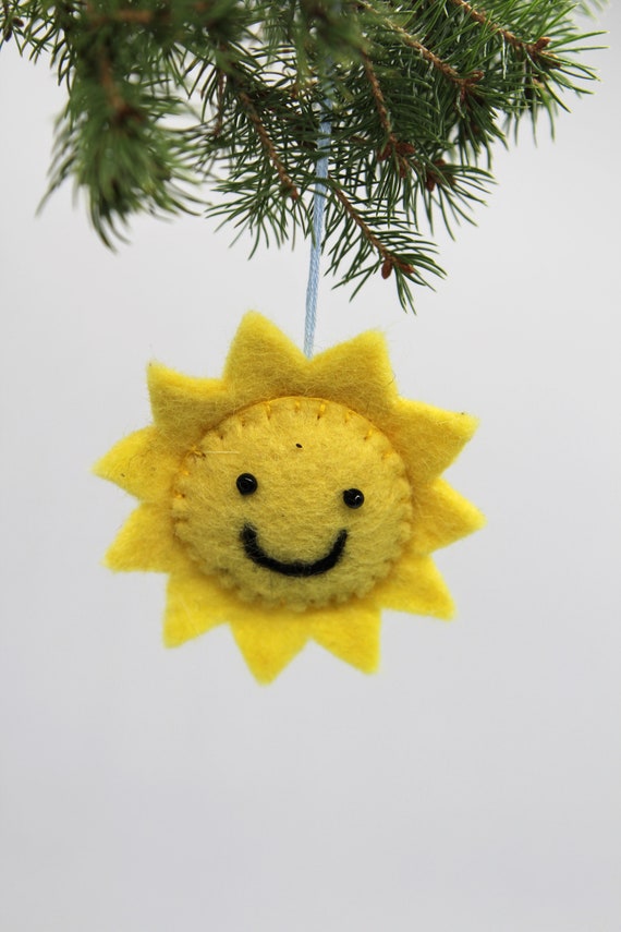 Hanging Felt Sun Decoration for Christmas Tree Cute Quality | Etsy