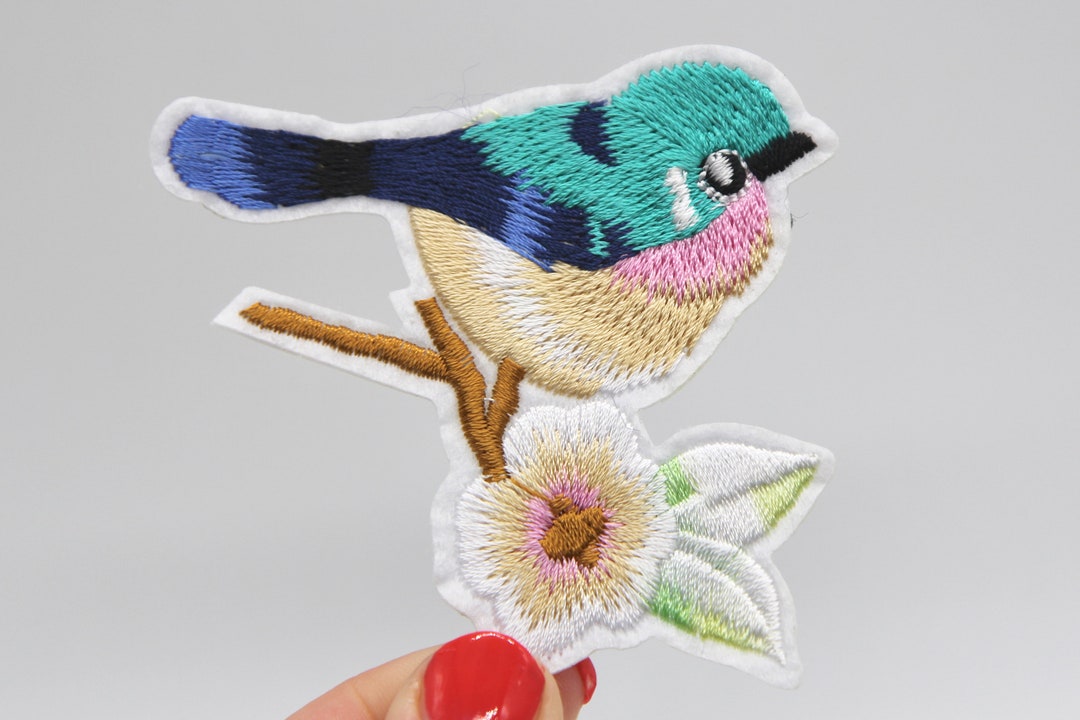 Bluebird Patch - Iron on Bluebird Patch - Embroidered Bird Patch Iron ...