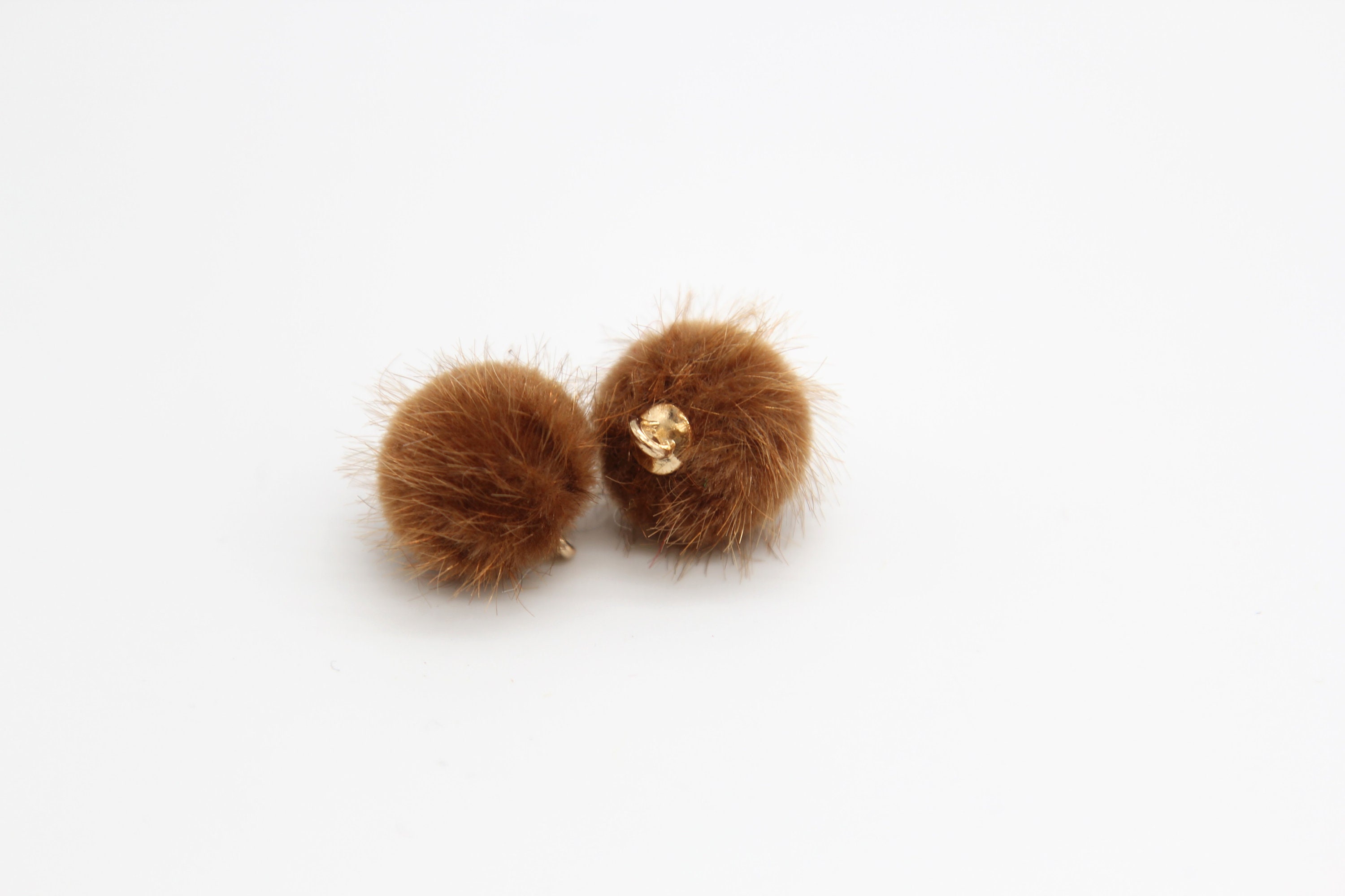 Pom Pom Buttons Furry Pom Pom Buttons 15mm With Golden Metal - Etsy