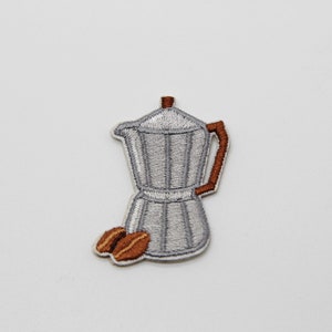 Moka Pot Iron on Espresso Maker Coffee Patch Gift Mokka Embroidery ...