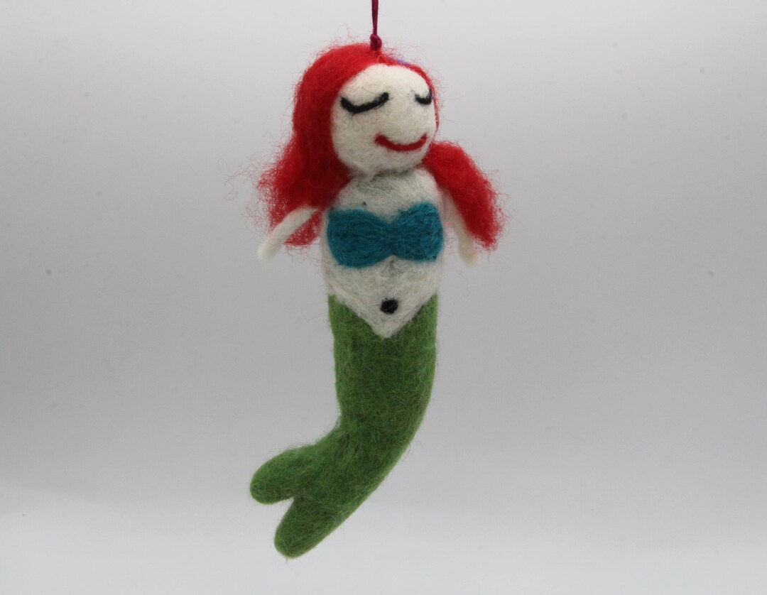 Hanging Felt Mermaid Decoration for Christmas Tree Mermaid Under the ...