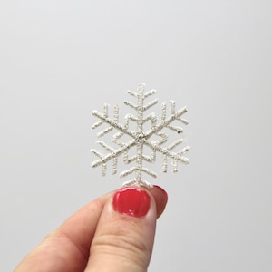 Snowflake Iron-on Patch - Metallic Snowflake Patches Gold or Silver - Frozen Delicate Snowflake ...