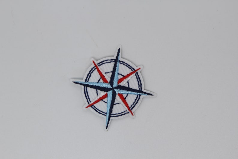 Nautical Theme Patches Embroidered Iron-on Compass Anchor Life Buoy ...