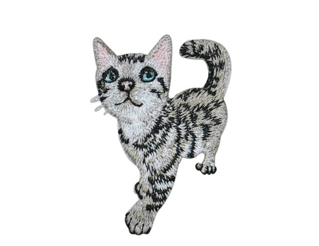 Cat Patch - Iron on Cute Kitten Patch - Embroidered Cat Patch Iron on ...