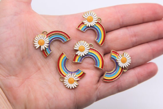 Set of 5 Classic Rainbow Charms 5 x Enamel Rainbow Charm | Etsy