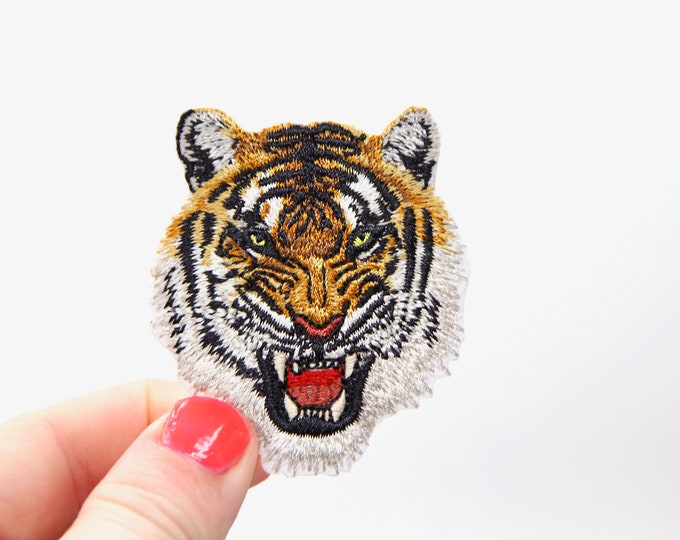 Growling Tiger Head Patch Iron on Classic Tiger Patch Embroidered Tiger ...