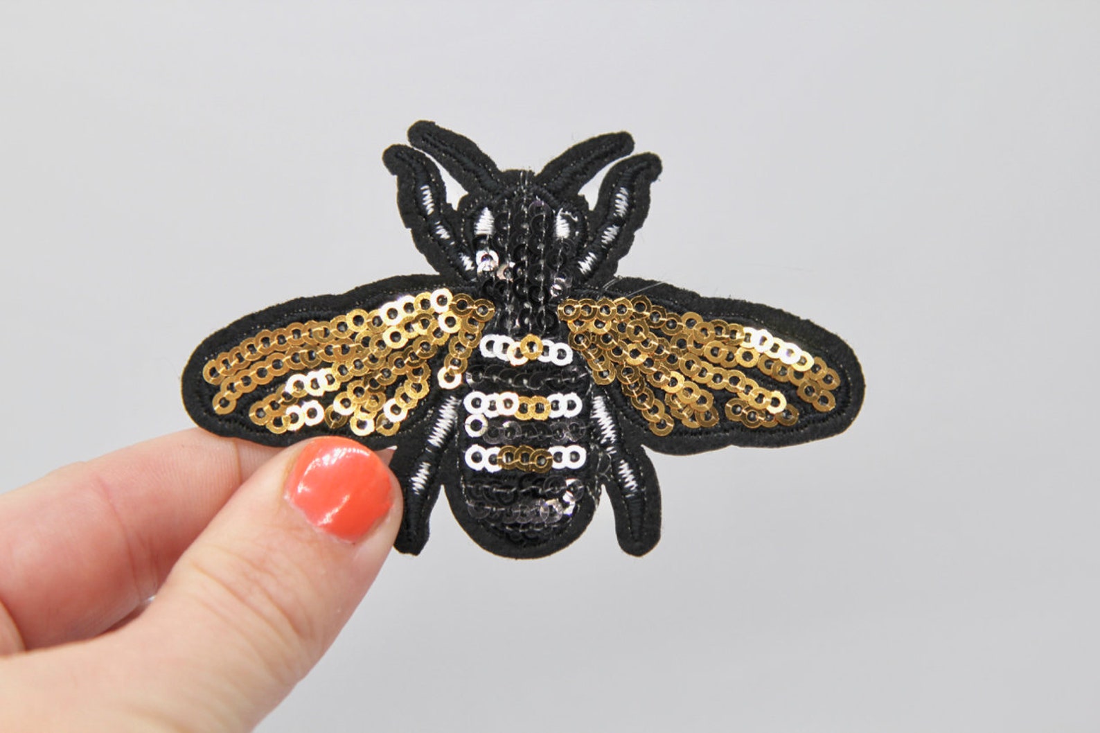 Sequin Bee Patch Iron on Sequin Bee Patch Sequin Bee Royal - Etsy UK