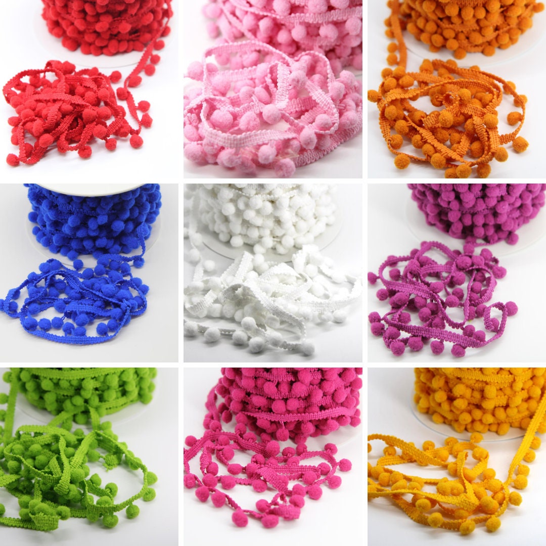 Bright Color Pom Pom Trim - 1cm Braid, Sold by the Meter - Etsy