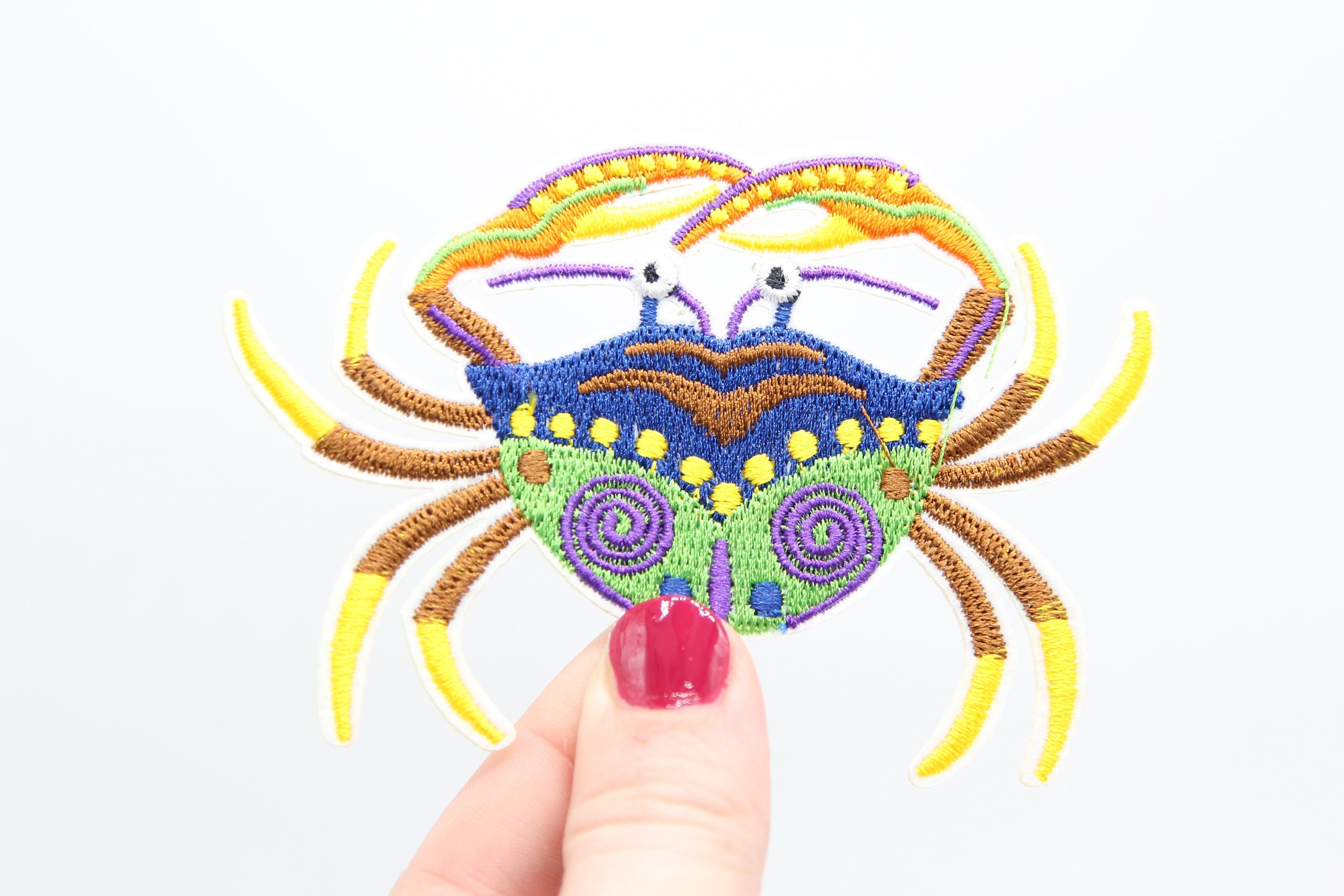 Colourful Crab Patch Iron on Crab Patch Sea Life/ Sea - Etsy