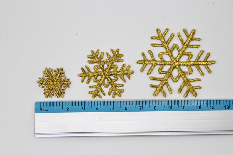 Snowflake Iron-on Patch Metallic Snowflake Patches Gold or - Etsy UK