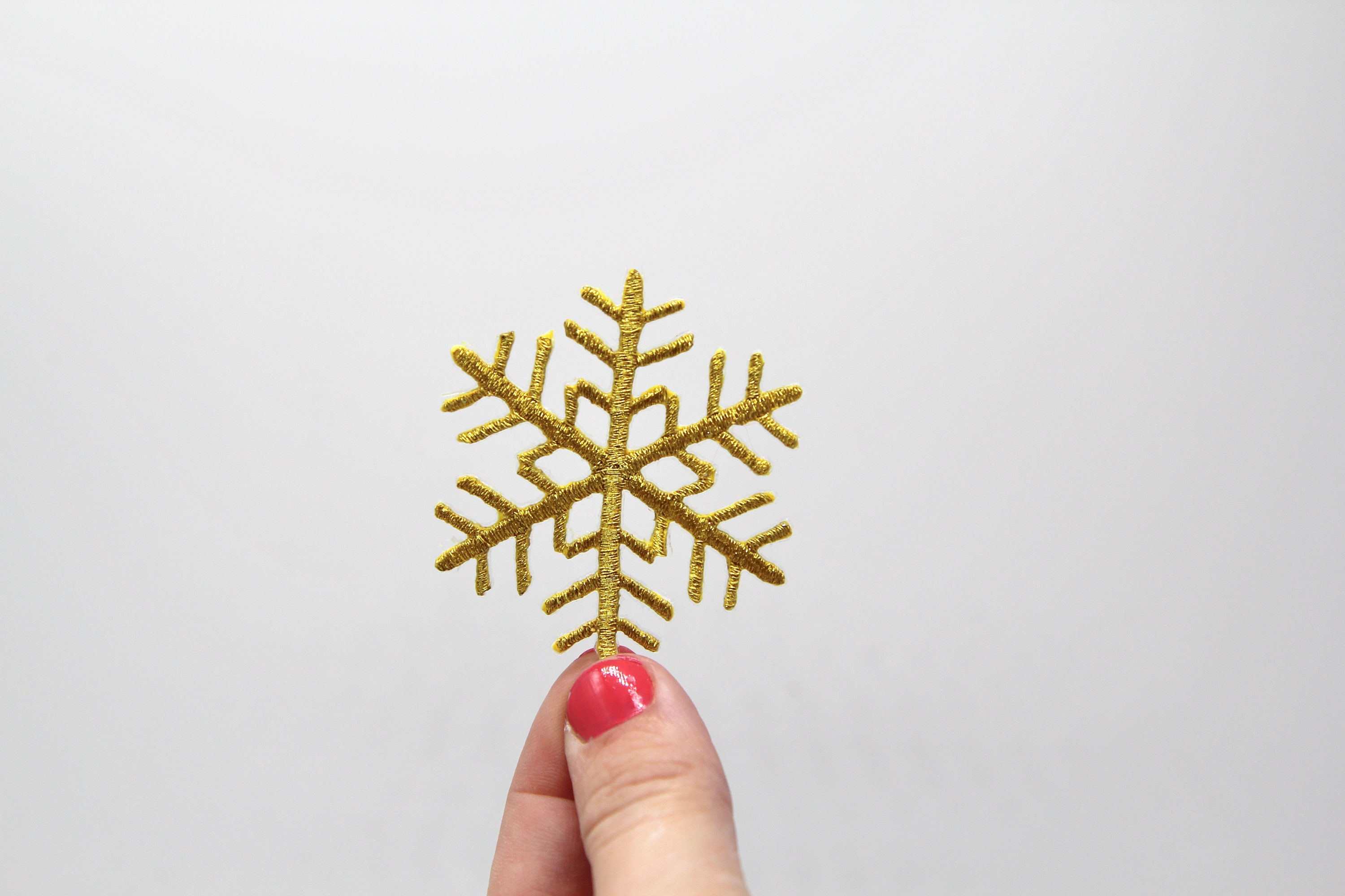 Snowflake Iron-on Patch Metallic Snowflake Patches Gold or | Etsy