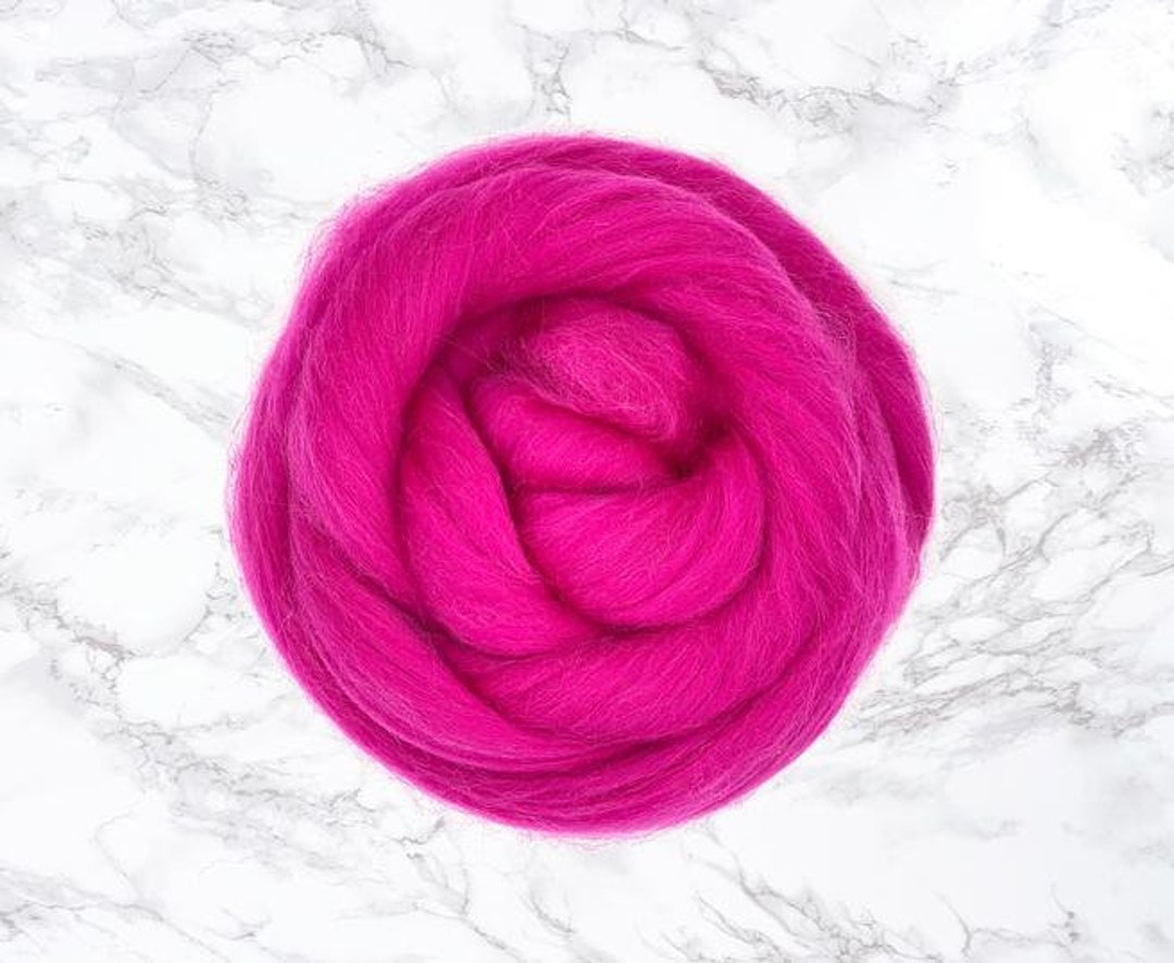 Raspberry - Merino Top Roving Wool 25g - Needle Felting Wool Thrumming ...